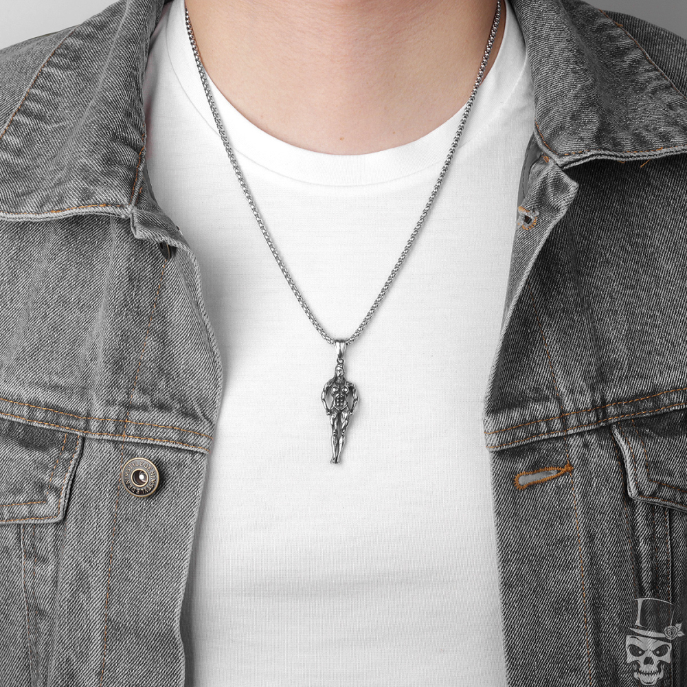 Femal Bodybuilding Fitness Long Necklaces Pendant Chain Stainless Steel ...