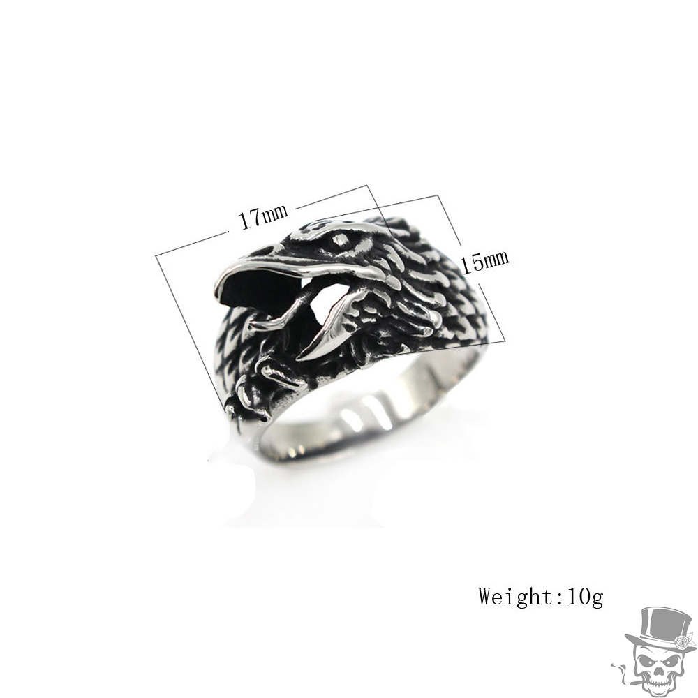Vintage Odin Crow Ring for Men - Stainless Steel Viking Biker Jewelry ...