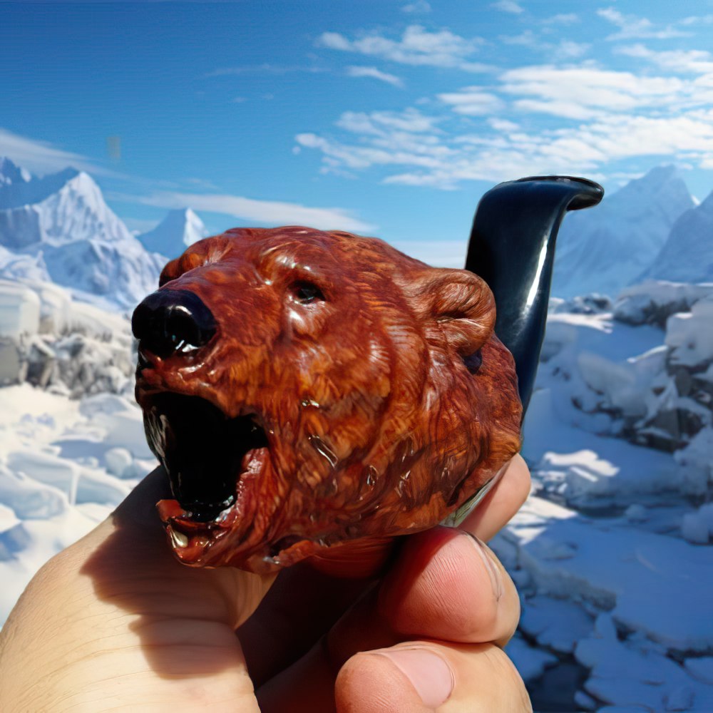 Polar Bear Briar Wood Tobacco Smoking Pipe Bust - Hand-carved ...
